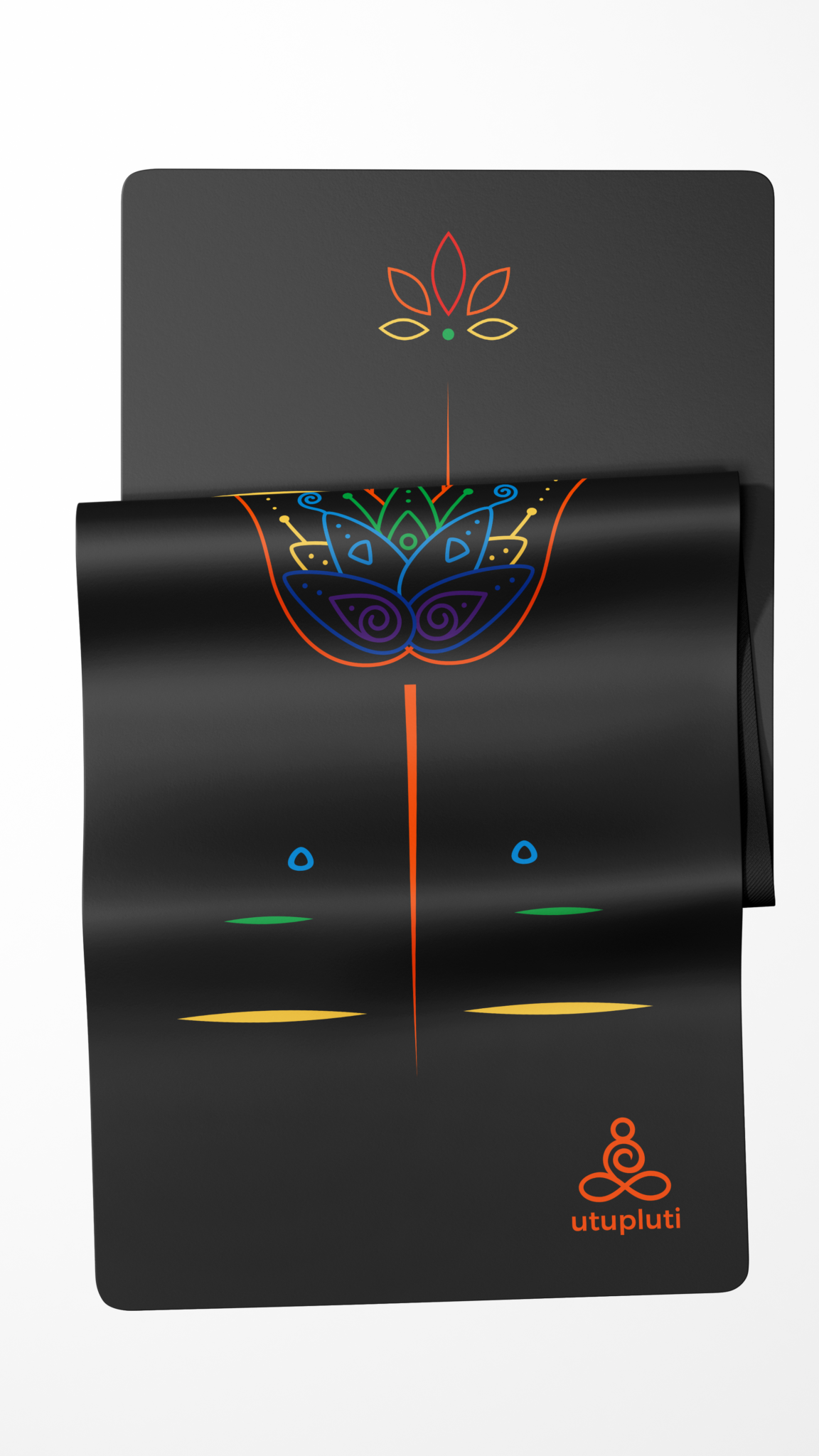 Mata do jogi Utupluti PU Color Print Black - Sklep internetowy Utupluti